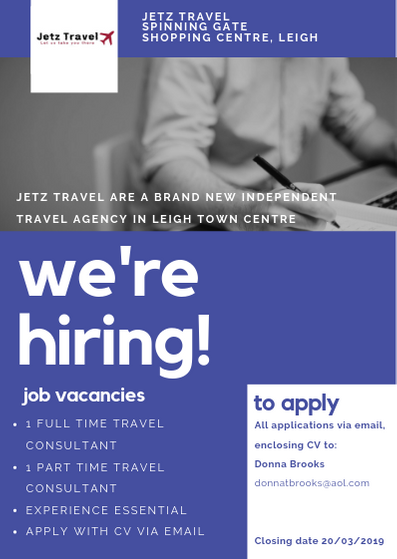 Vacancy – Jetz Travel | Spinning Gate Shopping Centre
